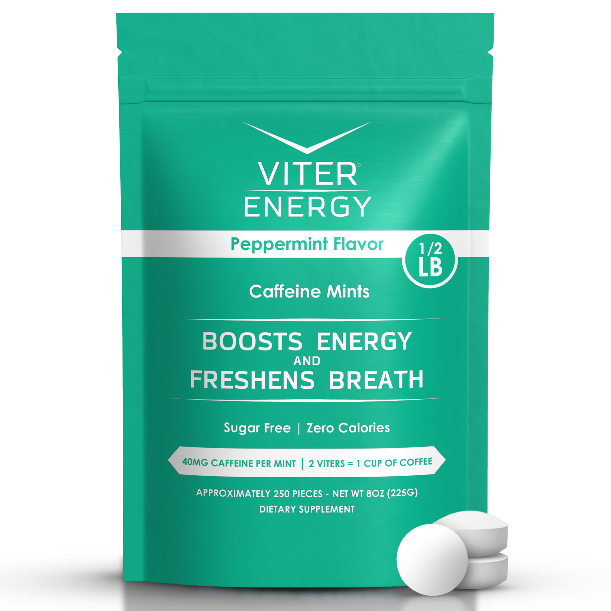 Viter Energy Strong Caffeinated Mints - 40 mg Caffeine & B-Vitamins